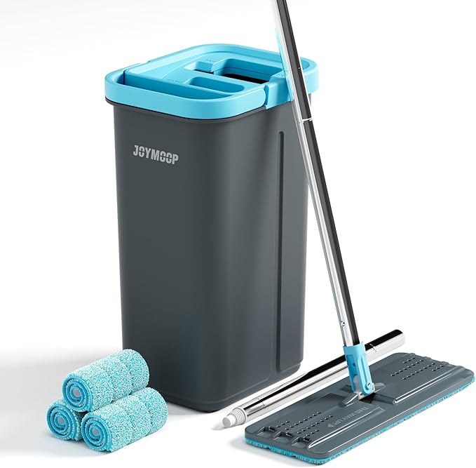 JOYMOOP Mop and Bucket Set with Wringer, with 3 Reusable Microfiber Mo