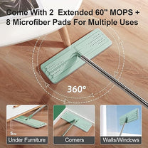 Mop and Bucket with Wringer Set, Hands-Free Bucket for Floor and Wall ...